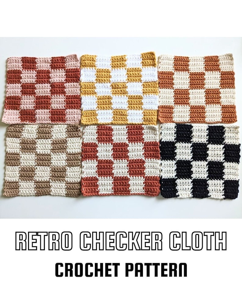 Retro Checker Cloth Crochet Pattern X Summer Crochet X Crochet ...