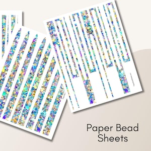 Printable Paper Bead Sheets Patterns Iridescent Glitter 1 - Etsy