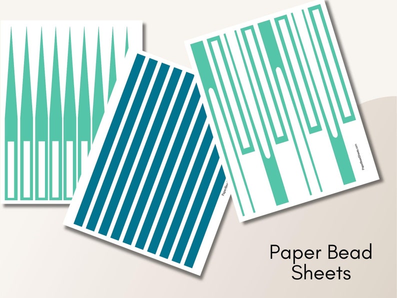 Printable Paper Bead Sheets Patterns Blue and Green Beads Solids - Etsy