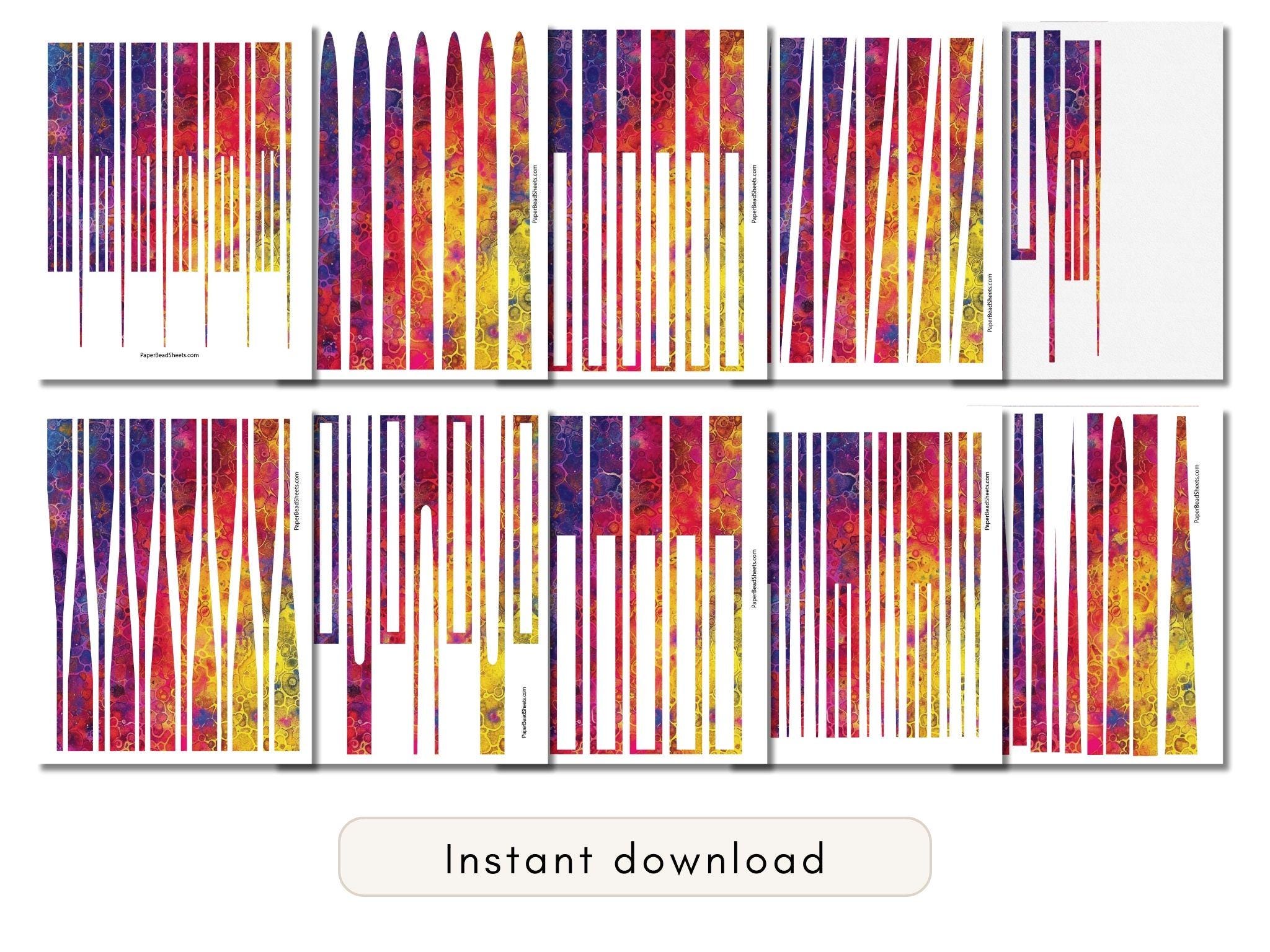 Printable Paper Bead Sheets Patterns Brights 1 - Etsy