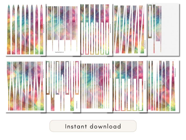 Printable Paper Bead Sheets Patterns Abstract - Etsy