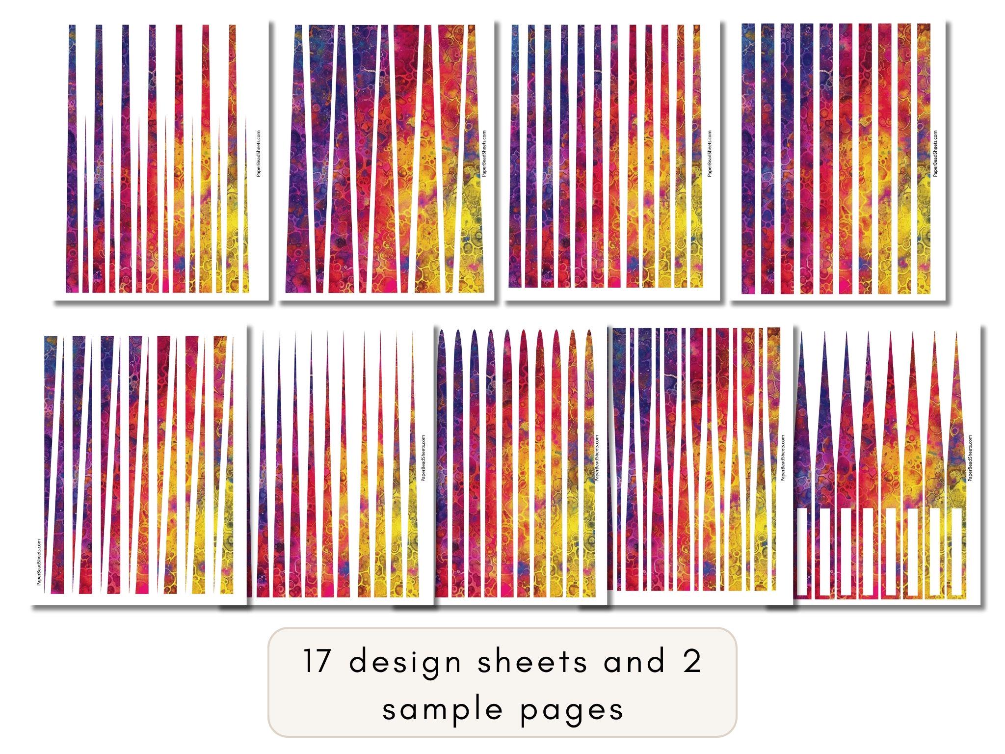 Printable Paper Bead Sheets Patterns Brights 1 - Etsy