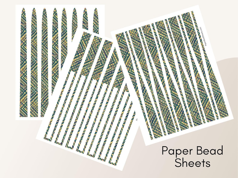 Printable Paper Bead Sheets Patterns Navy Green Yellow - Etsy