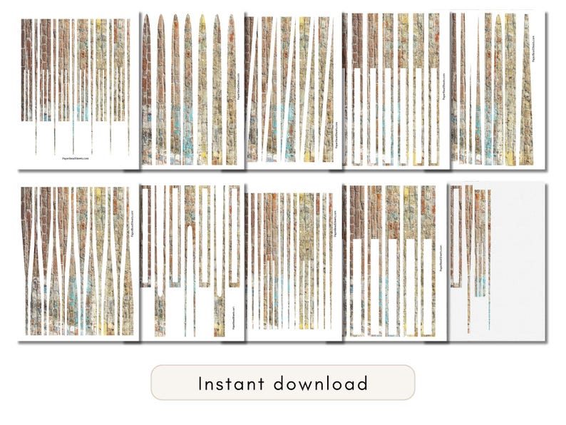 Printable Paper Bead Sheets Patterns Brick Pastel 2 - Etsy