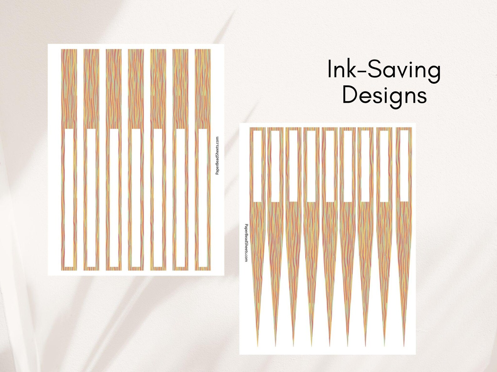 Printable Paper Bead Sheets Patterns Rose Green Wavy Stripes - Etsy