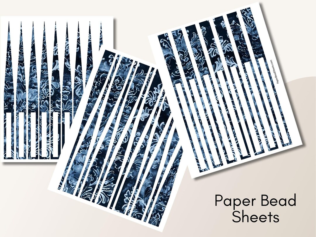 Printable Paper Bead Sheets Patterns Blue Floral - Etsy