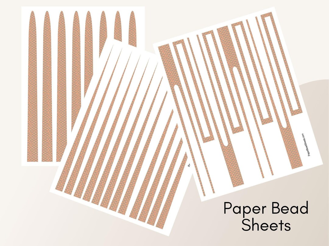 Printable Paper Bead Sheets Patterns Orange Khaki - Etsy