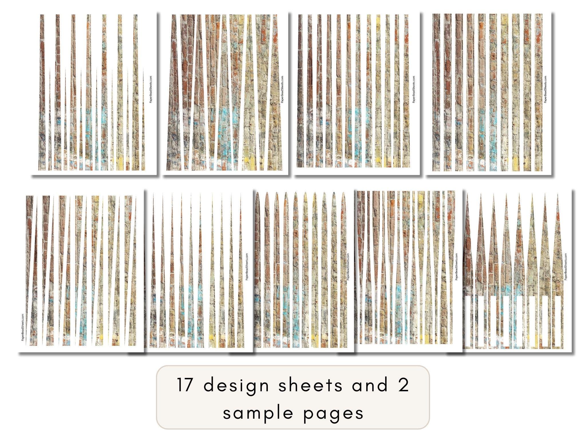 Printable Paper Bead Sheets Patterns Brick Pastel 2 - Etsy