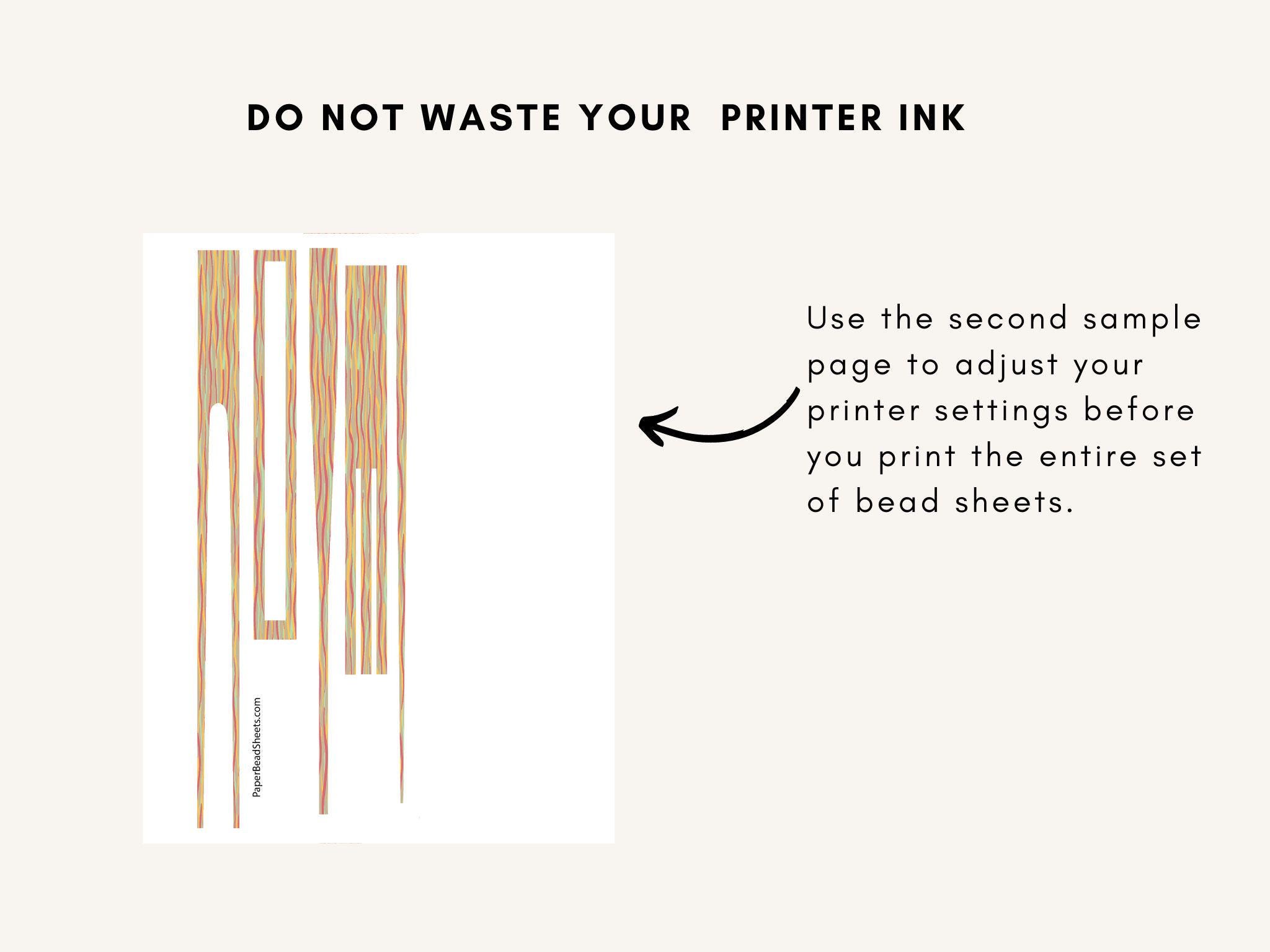 Printable Paper Bead Sheets Patterns Rose Green Wavy Stripes - Etsy