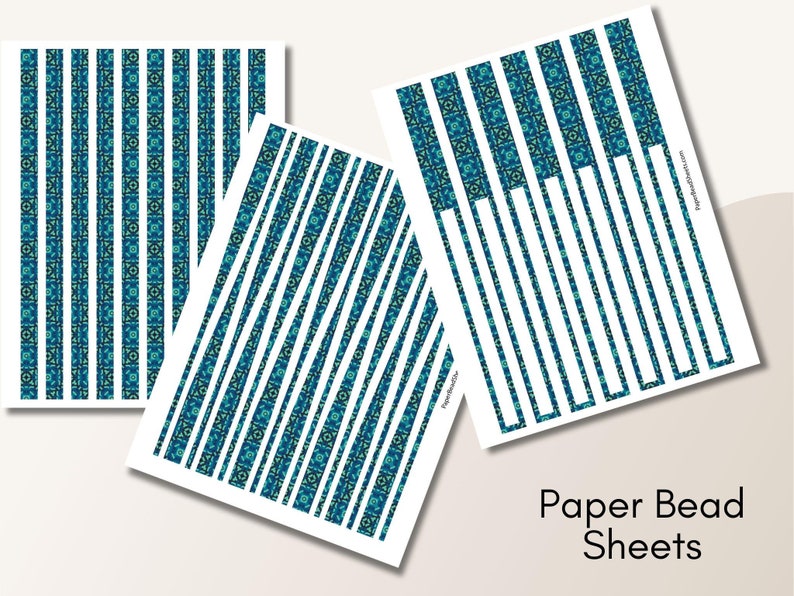Printable Paper Bead Sheets Patterns Blues and Greens 1 - Etsy