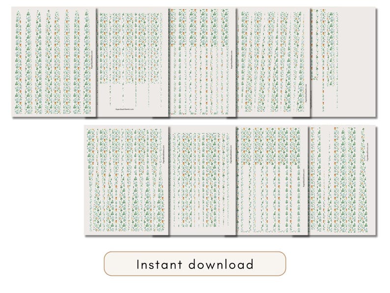 Printable Paper Bead Sheets Patterns Christmas 8 - Etsy
