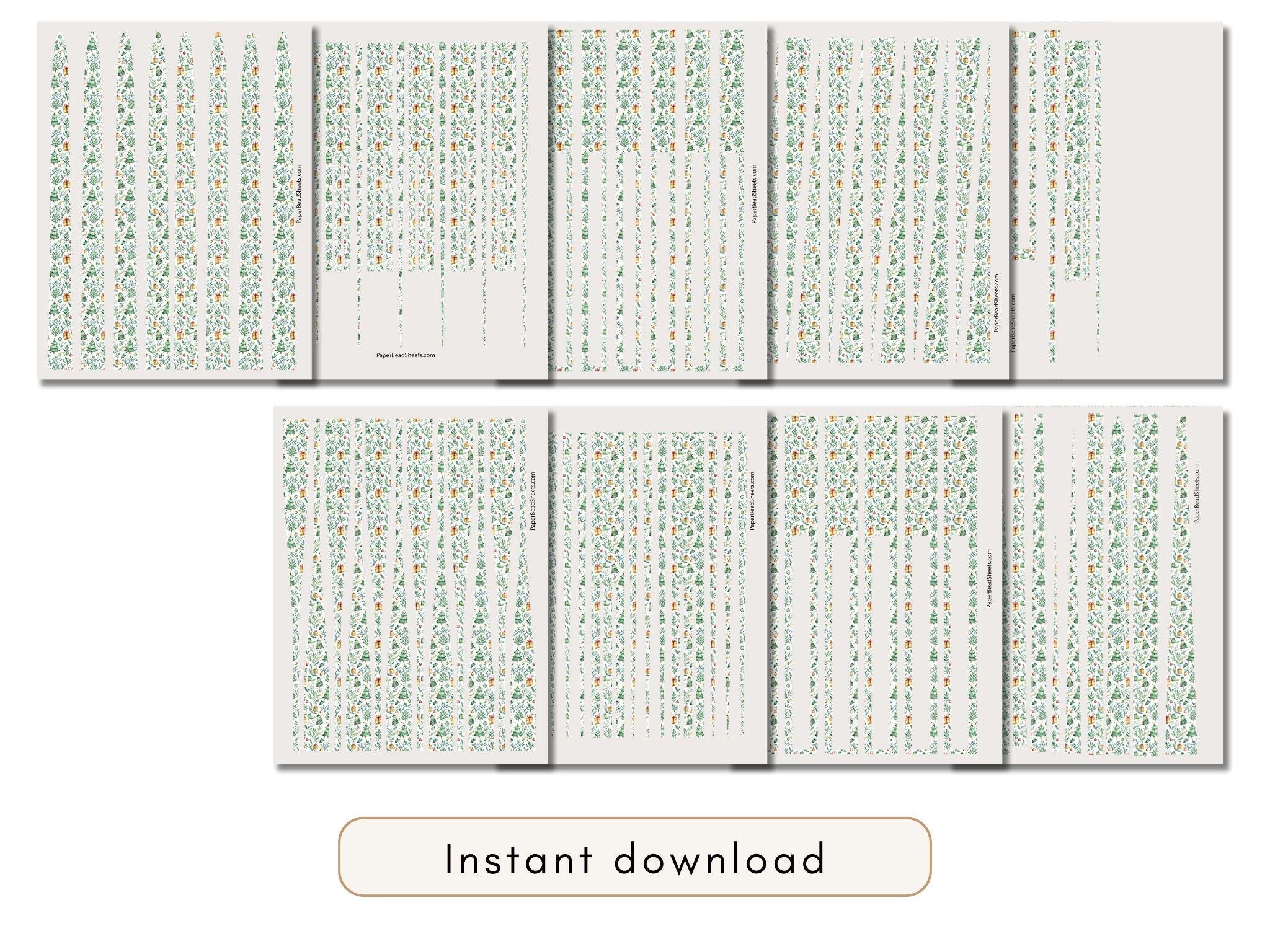 Printable Paper Bead Sheets Patterns Christmas 8 - Etsy