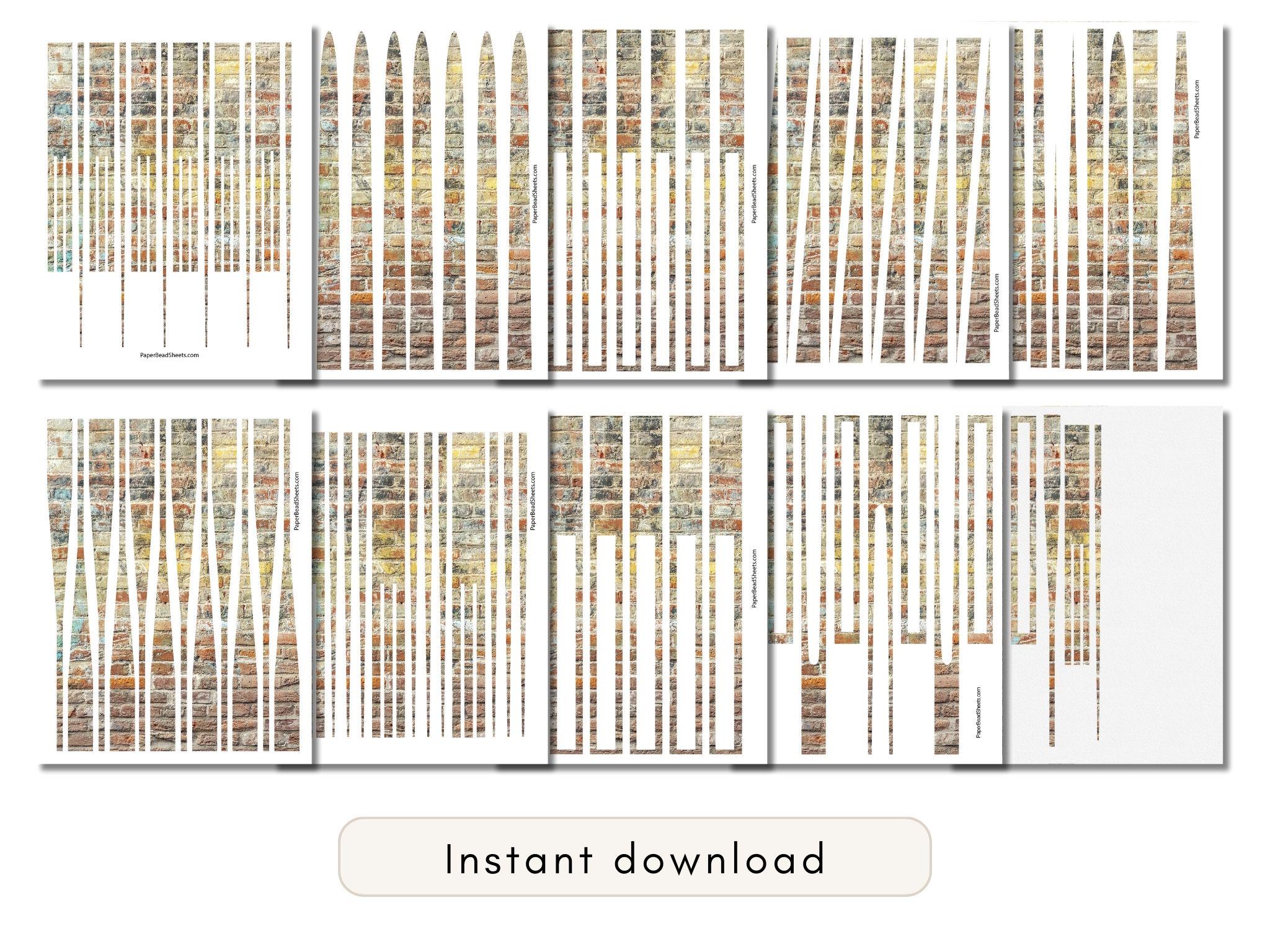 Printable Paper Bead Sheets Patterns Brick Pastel 1 - Etsy