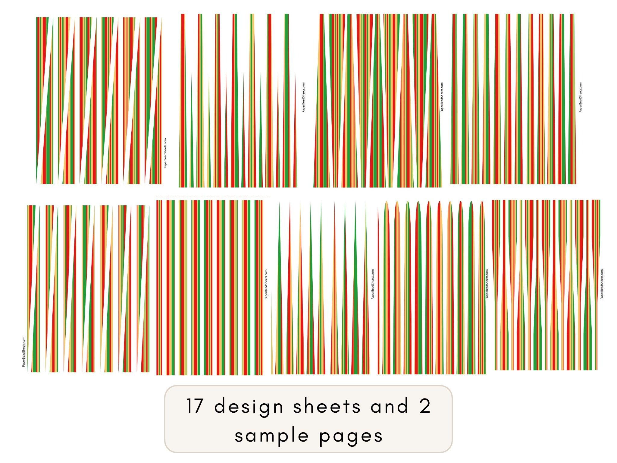 Printable Paper Bead Sheets Patterns Christmas 1 - Etsy