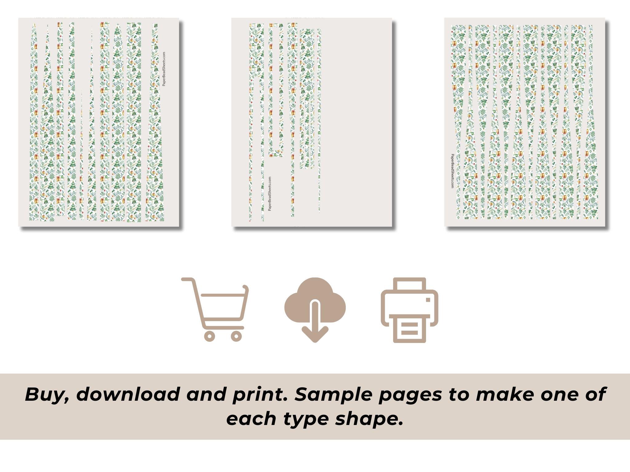 Printable Paper Bead Sheets Patterns Christmas 8 - Etsy