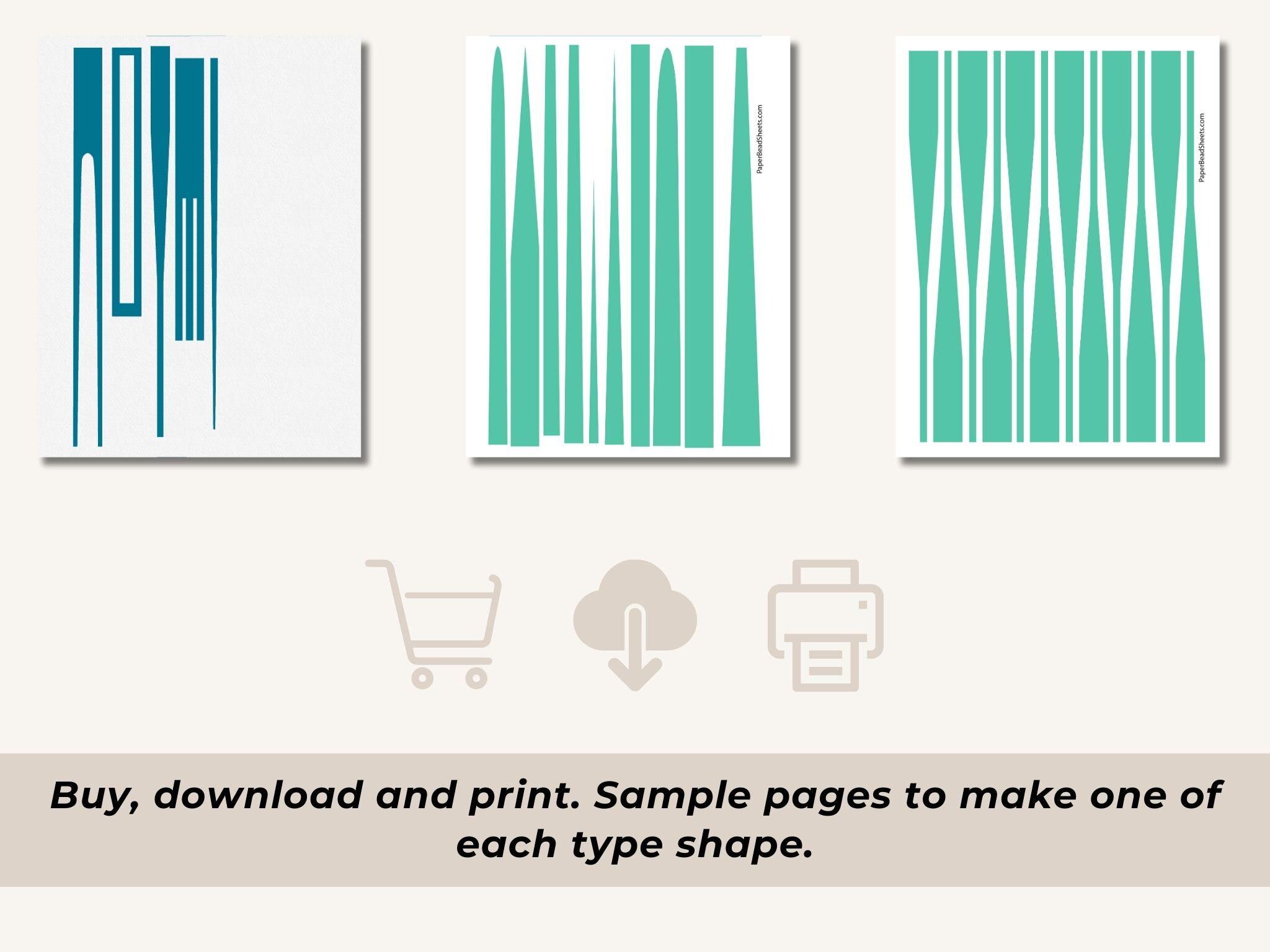 Printable Paper Bead Sheets Patterns Blue and Green Beads Solids - Etsy