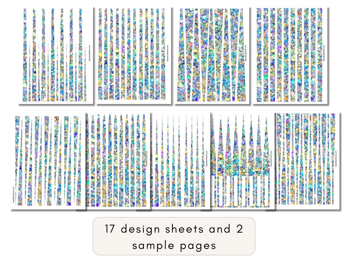 Printable Paper Bead Sheets Patterns Iridescent Glitter 1 - Etsy