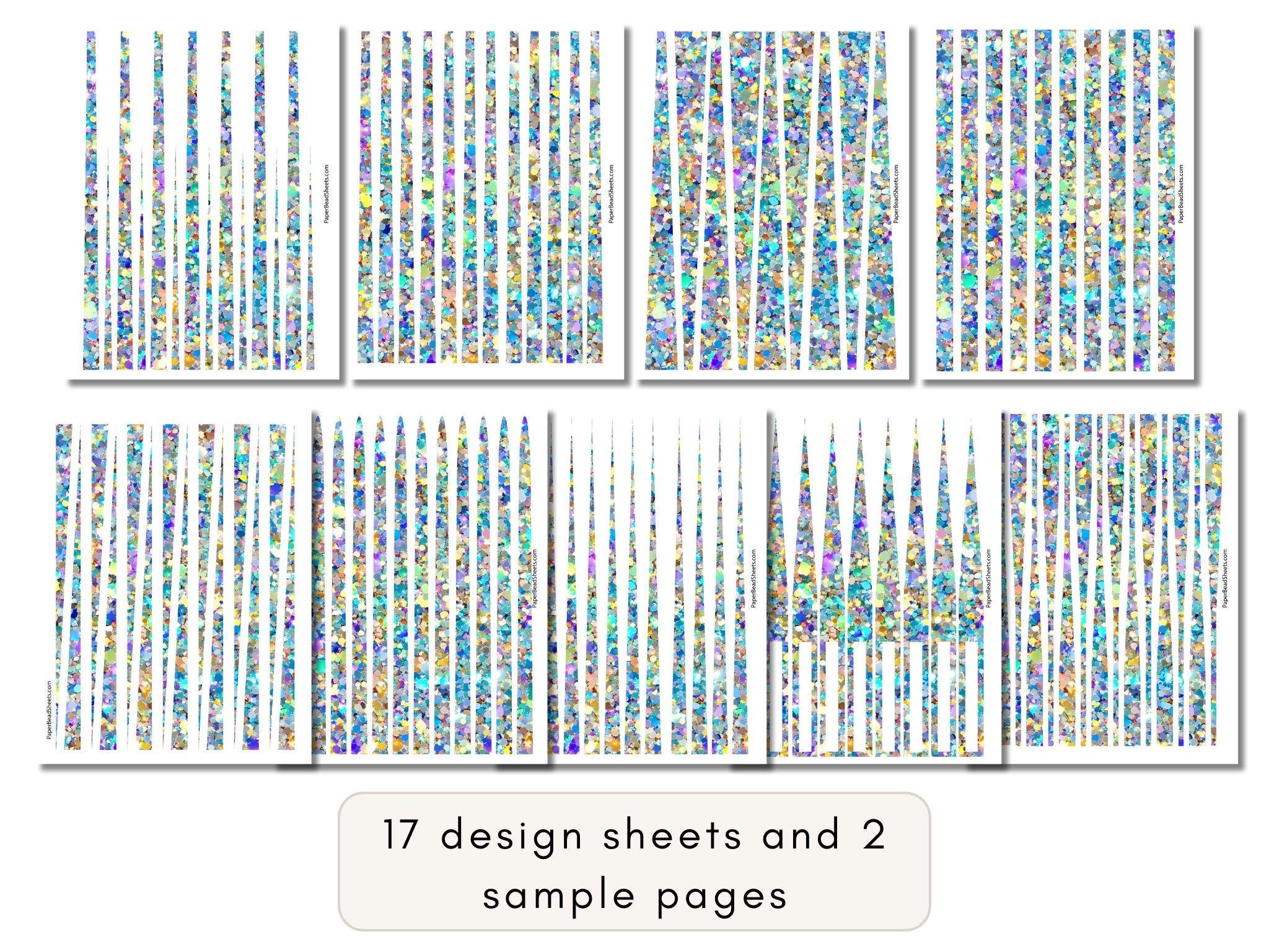 Printable Paper Bead Sheets Patterns Iridescent Glitter 1 - Etsy