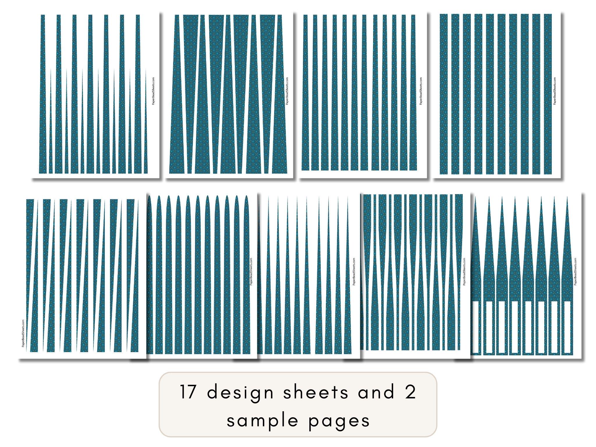 Printable Paper Bead Sheets Patterns Blues and Greens 2 - Etsy
