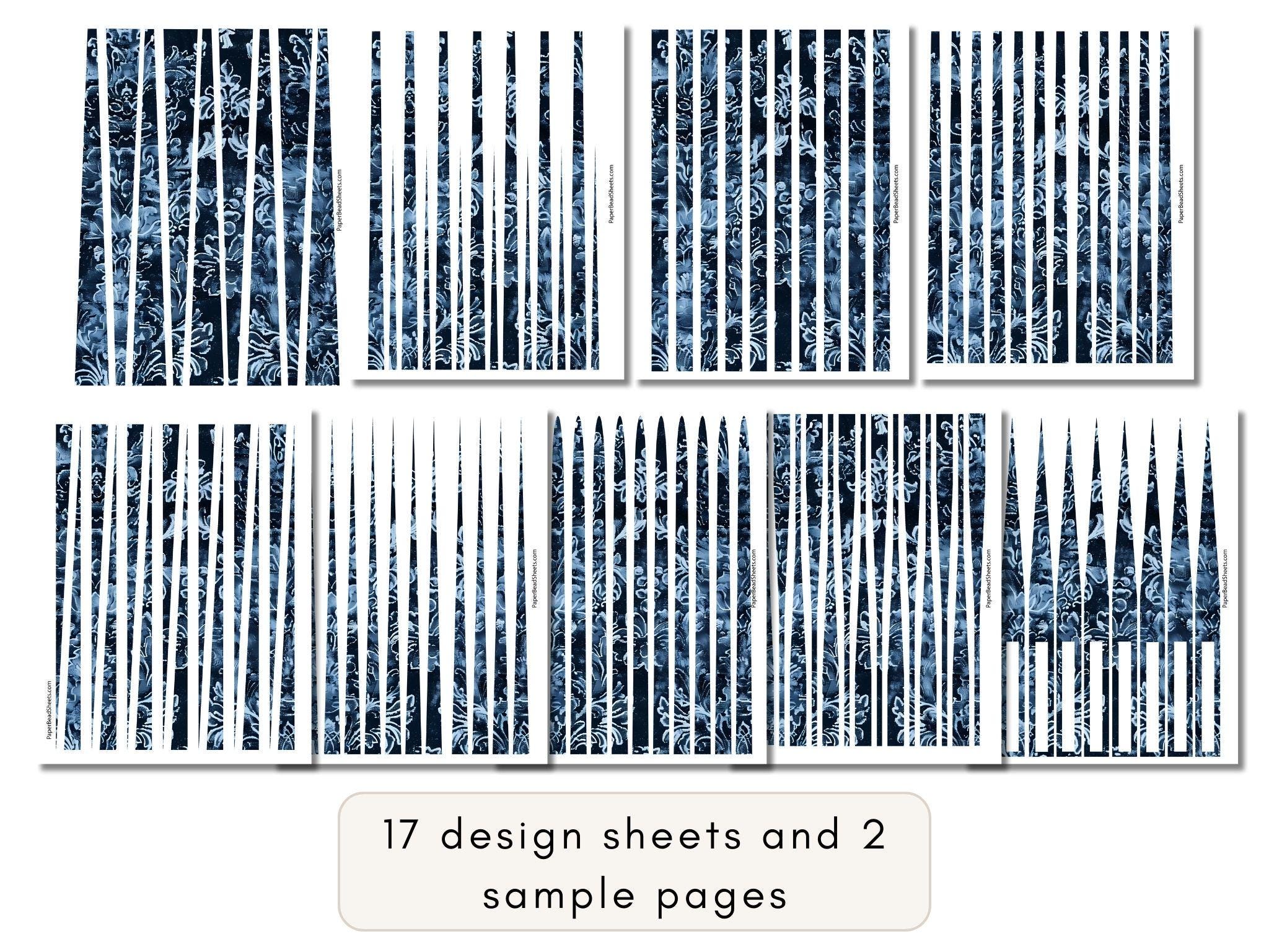 Printable Paper Bead Sheets Patterns Blue Floral - Etsy Canada