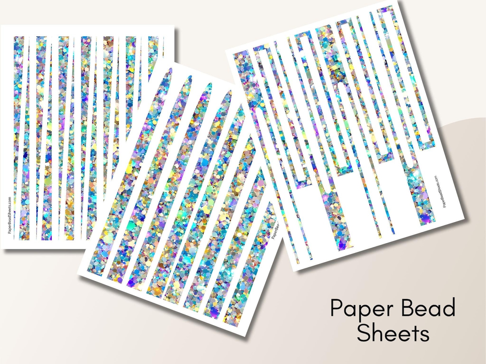 Printable Paper Bead Sheets Patterns Iridescent Glitter 1 - Etsy