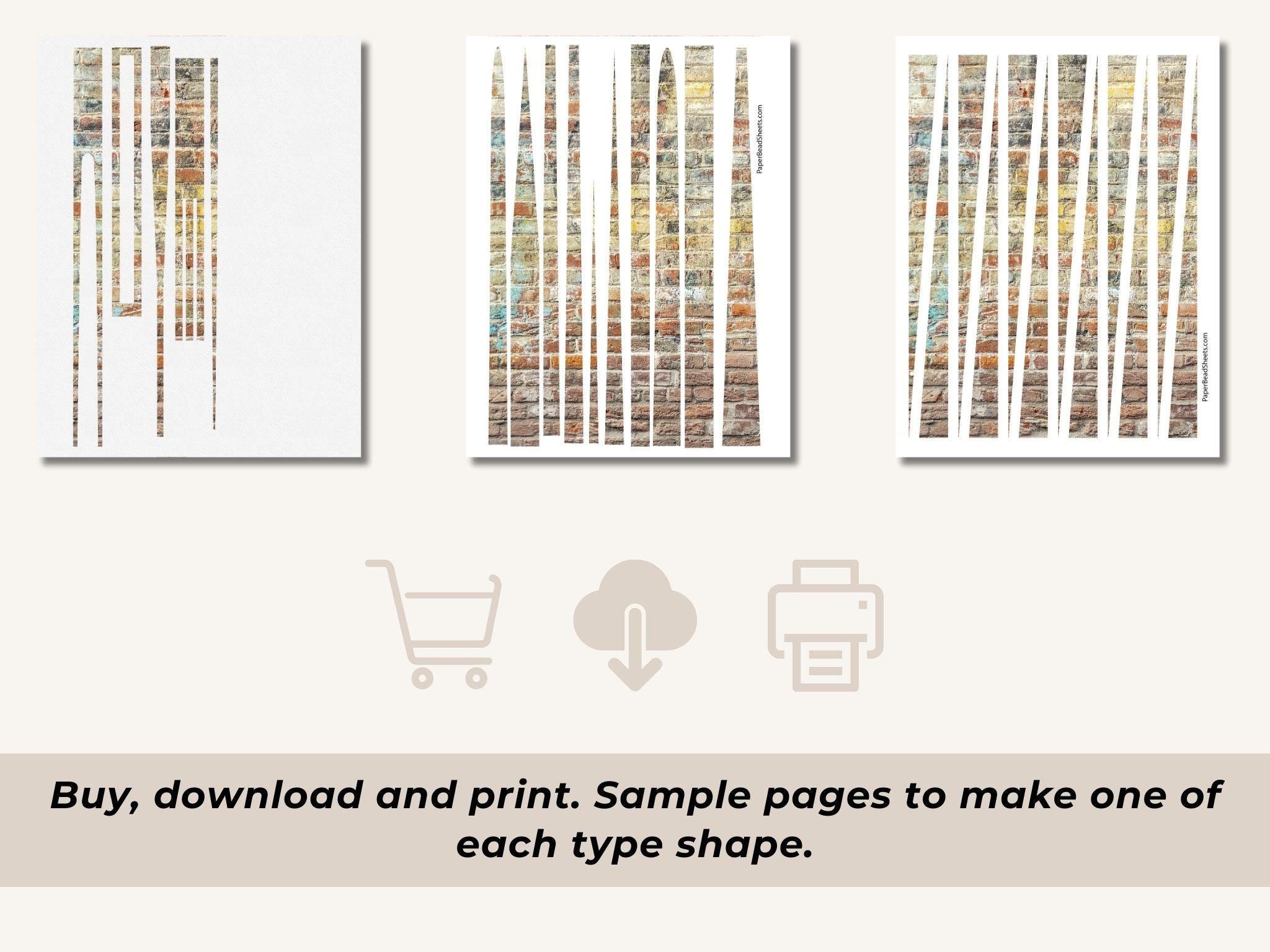 Printable Paper Bead Sheets Patterns Brick Pastel 1 - Etsy