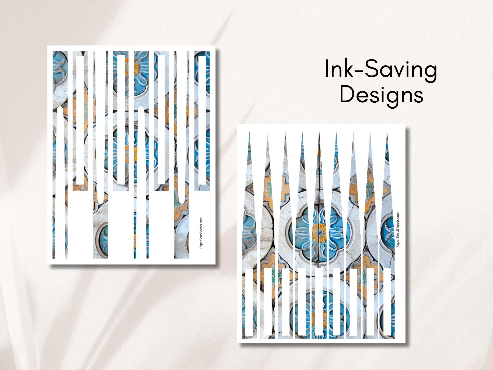 Printable Paper Bead Sheets Patterns Light Blue Floral - Etsy