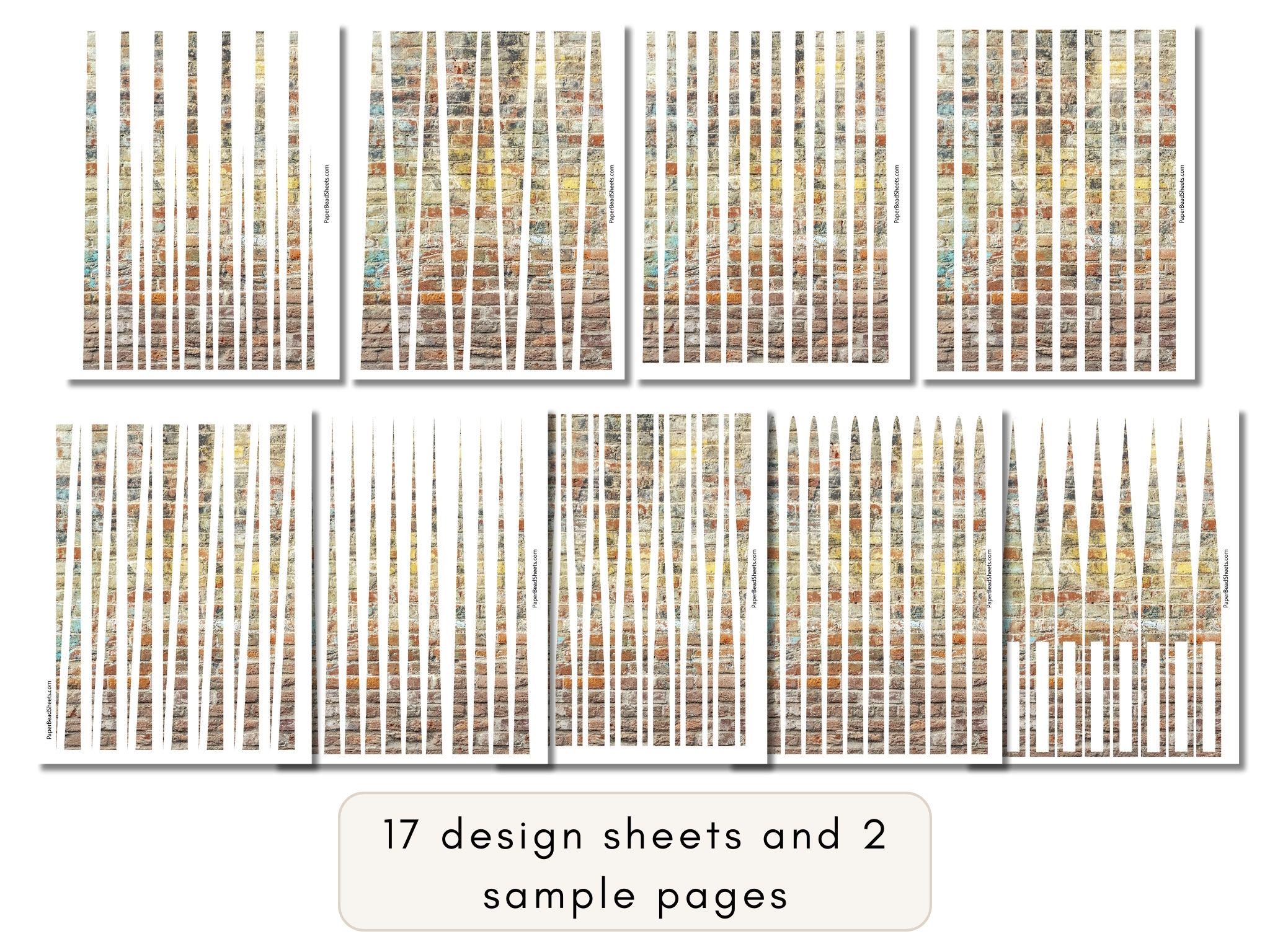 Printable Paper Bead Sheets Patterns Brick Pastel 1 - Etsy