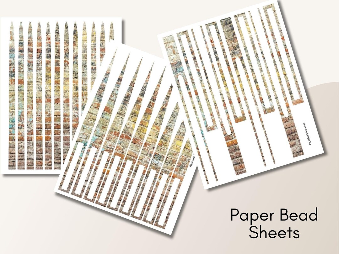 Printable Paper Bead Sheets Patterns Brick Pastel 1 - Etsy