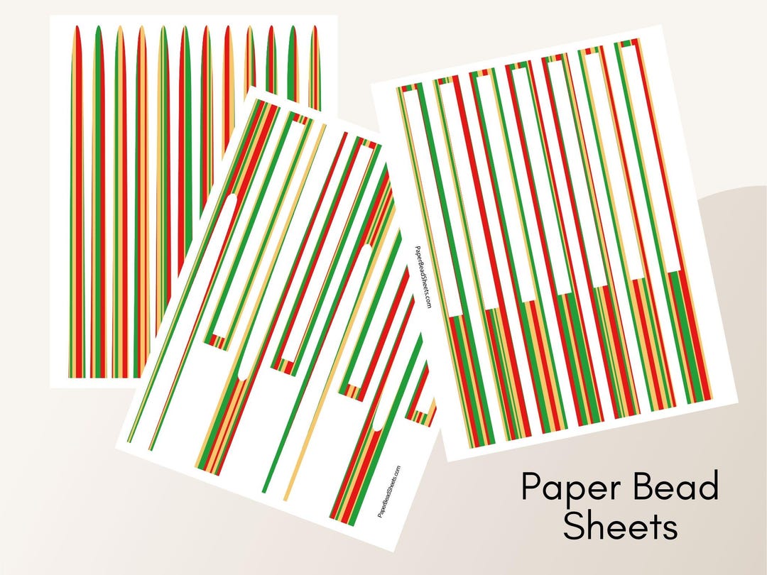 Printable Paper Bead Sheets Patterns Christmas 1 - Etsy