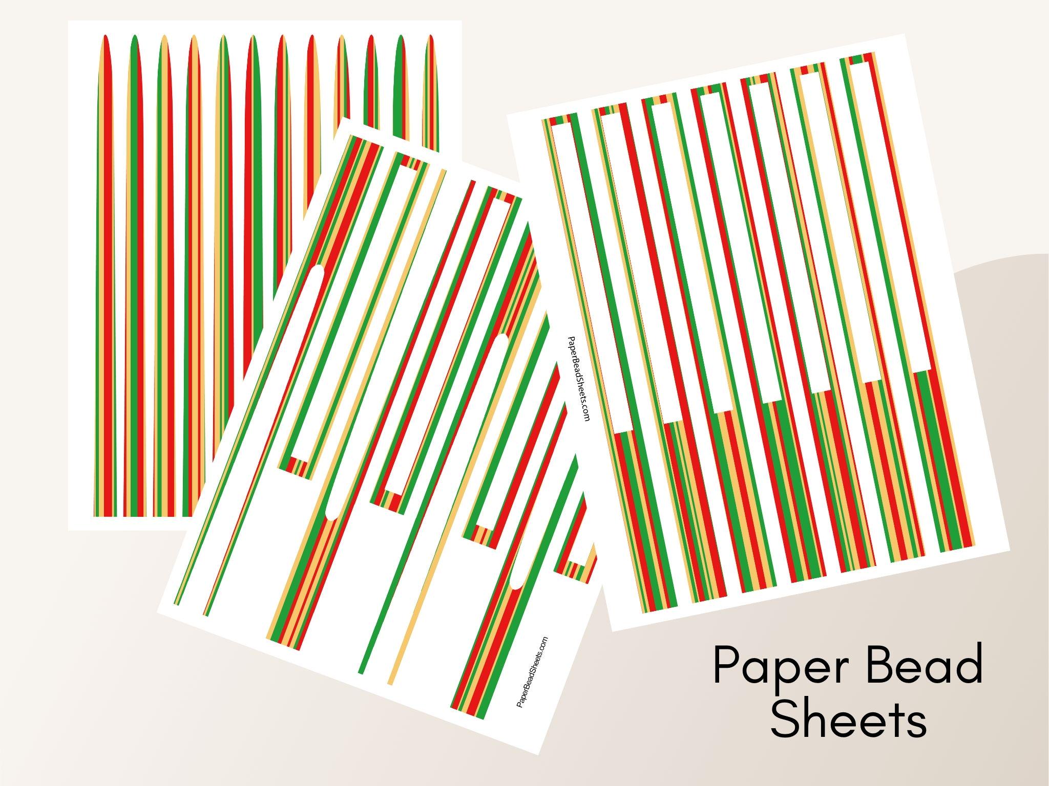 Printable Paper Bead Sheets Patterns Christmas 1 - Etsy