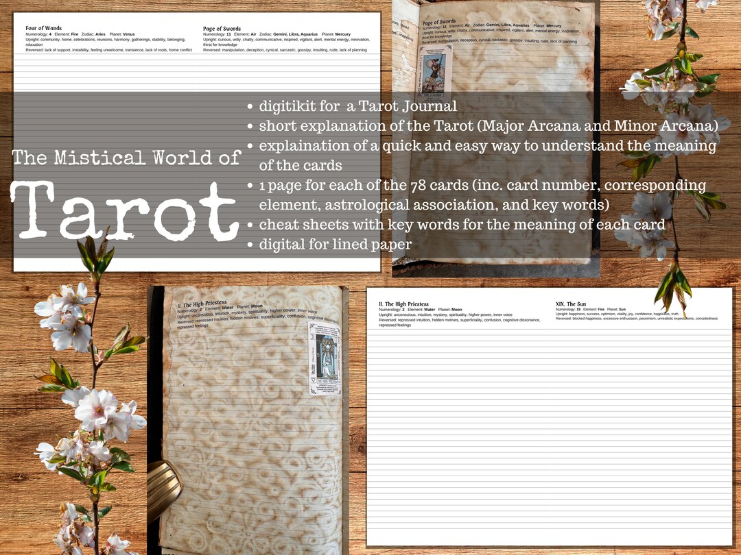 Digitals for Tarot Journal Digikit - Etsy