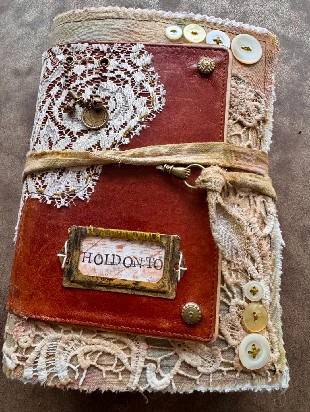 Grungy Junk / Art Journal “hold on To” Trifold Softcover Handmade - Etsy