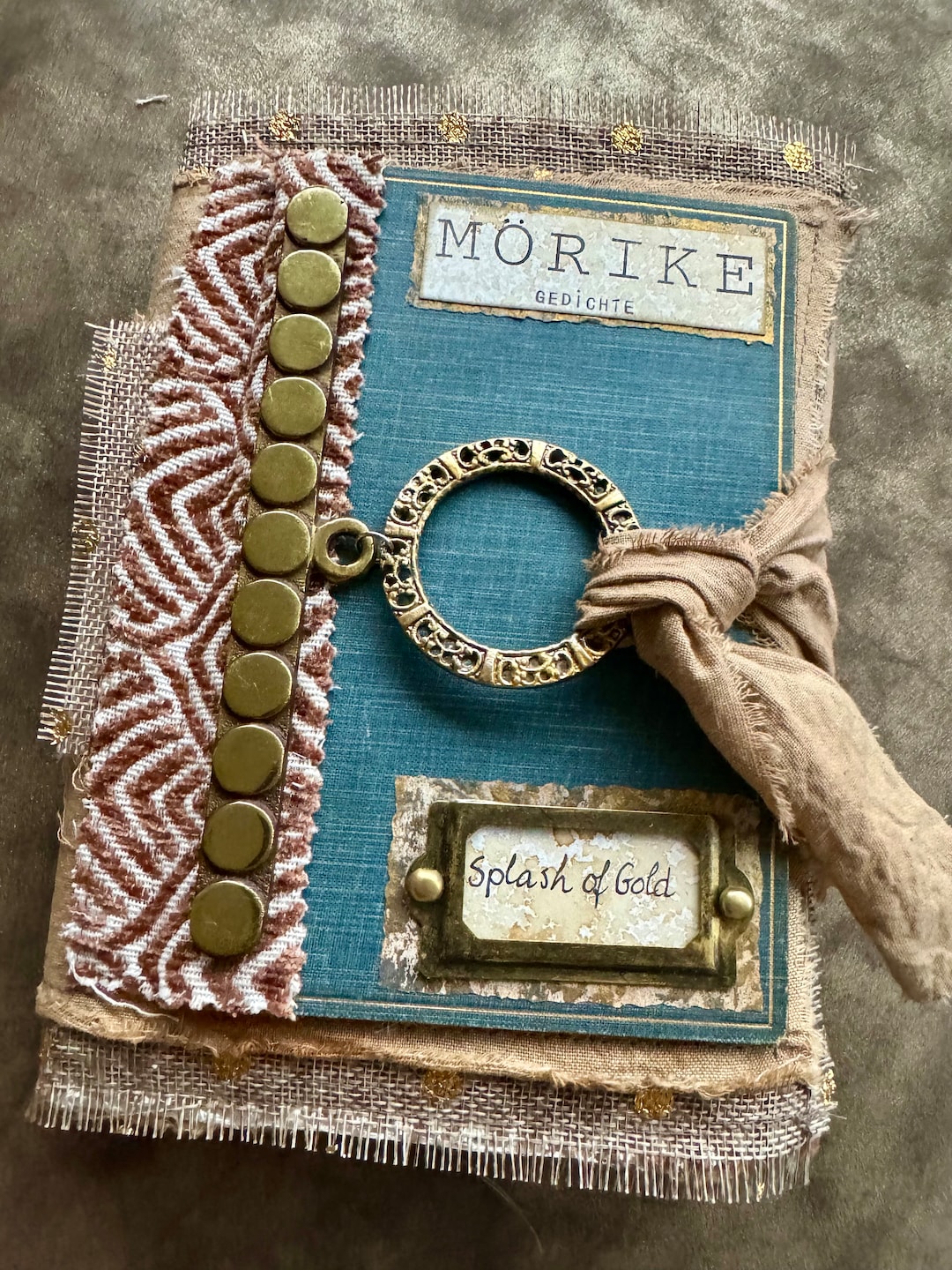 Handmade Junk Journal “splash of Gold” Trifold Softcover - Etsy