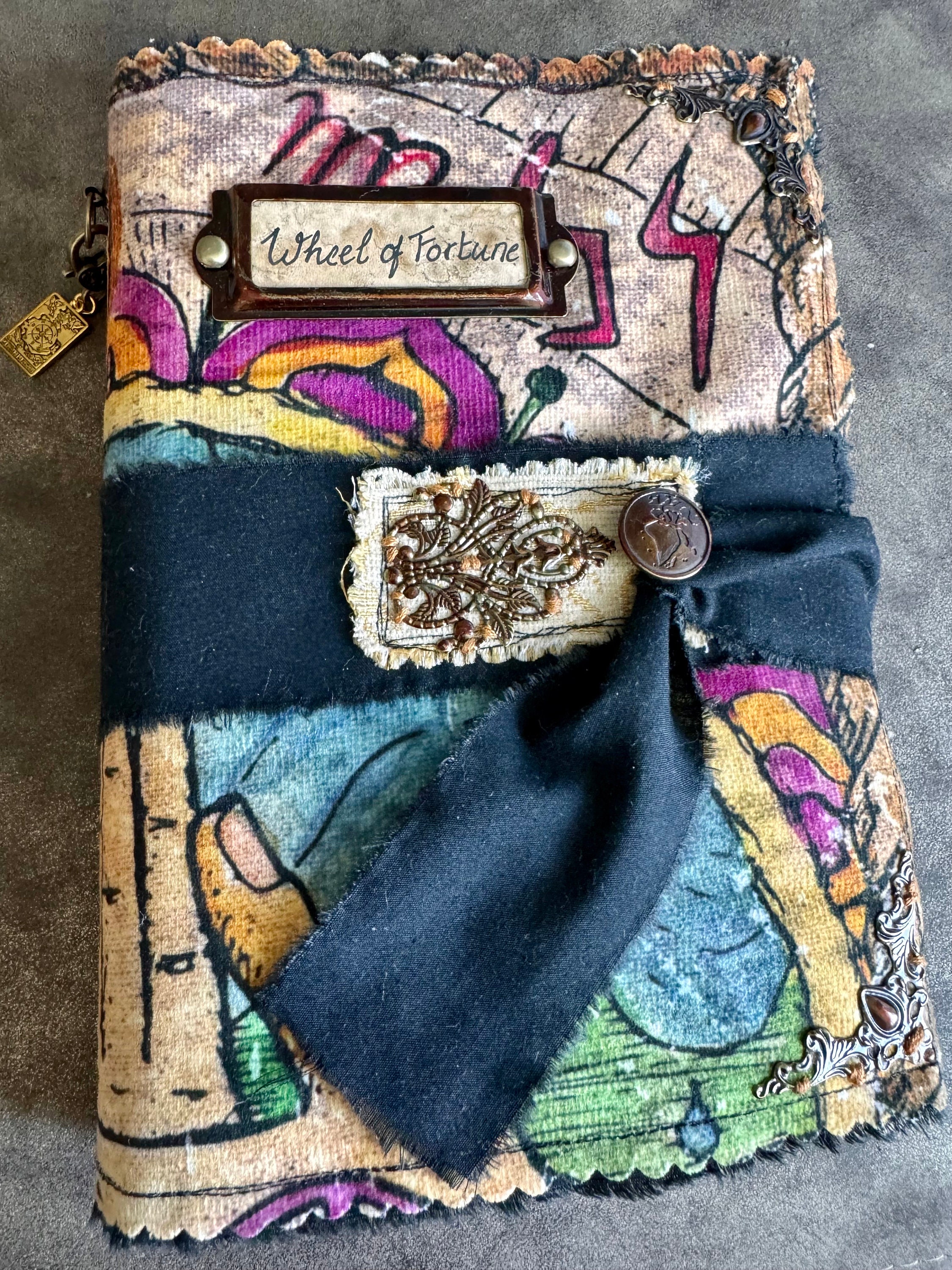 Handmade Tarot Junk Journal “wheel of Fortune” Trifold Softcover Art ...