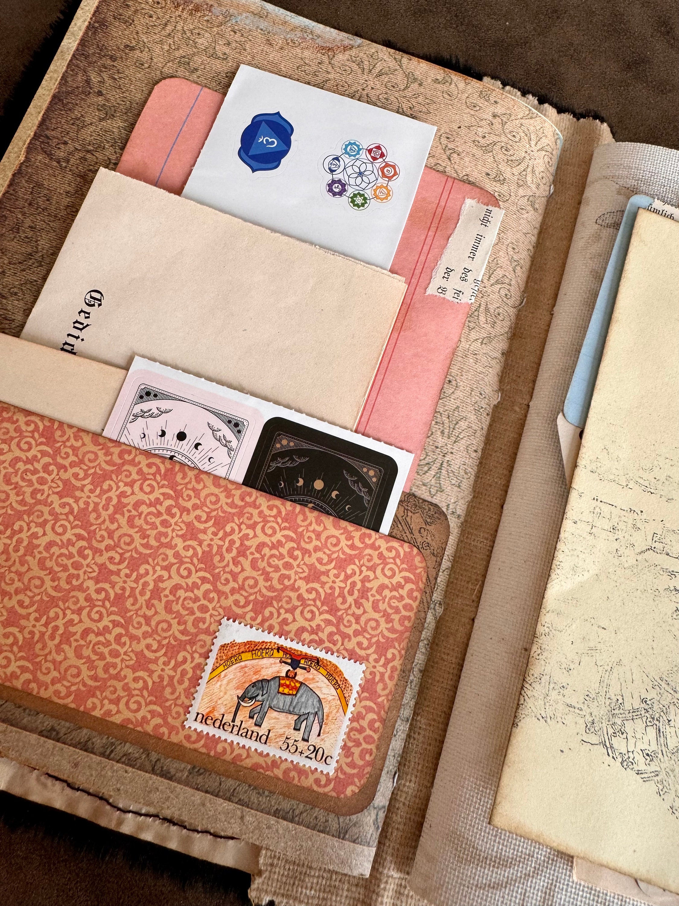 Handmade Tarot Junk Journal “wheel of Fortune” Trifold Softcover Art ...