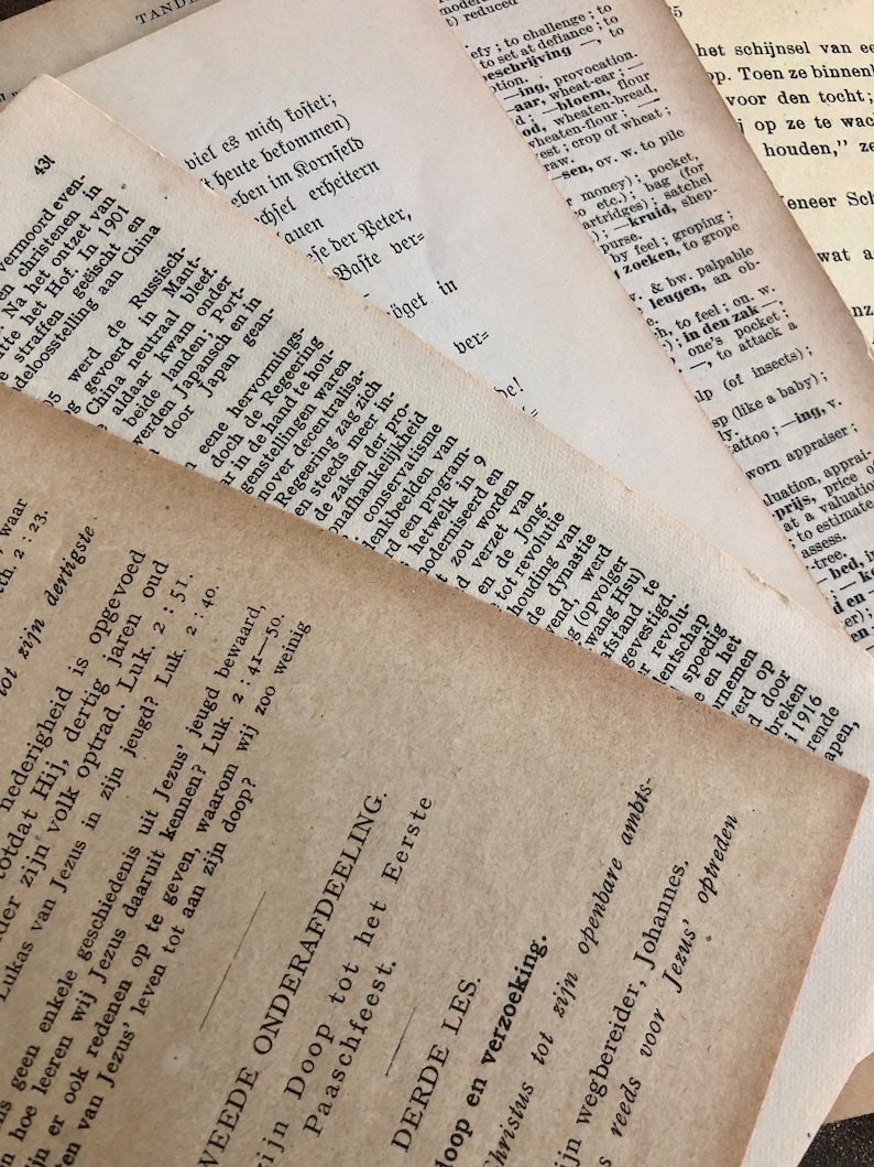 Rare Find Antique Vintage Book Pages Bundle for Junk Journal, Collage ...