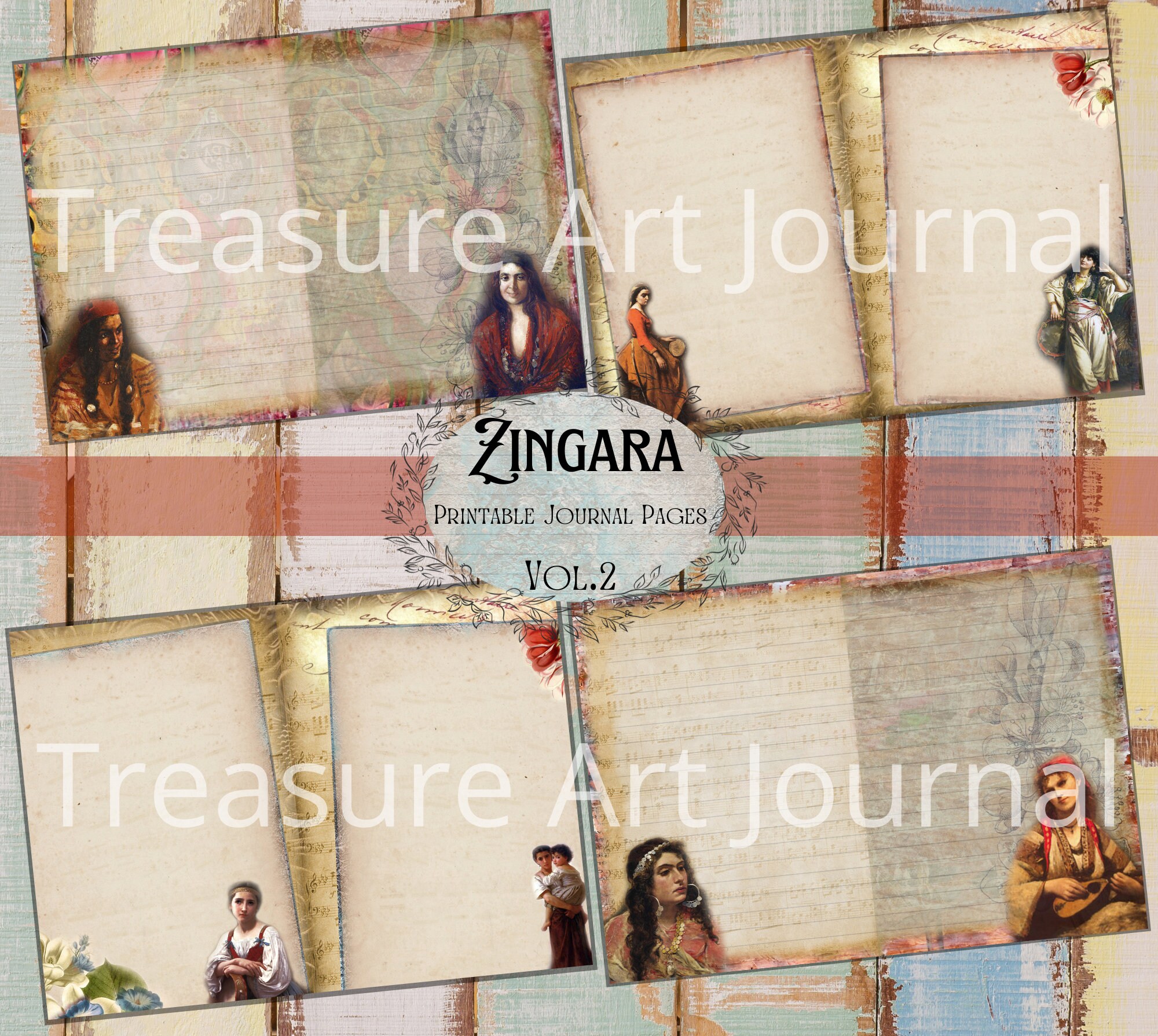 ZINGARA Vol.2 Digitals Printable Journal Pages, Journal Cards ...