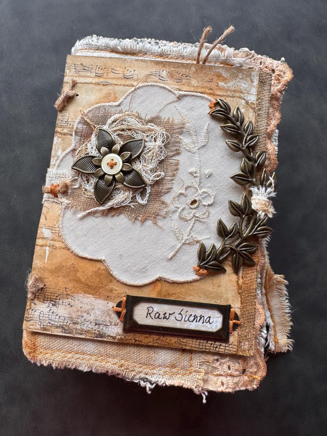 Handmade Grungy Junk / Art Journal “raw Sienna” Trifold Softcover - Etsy