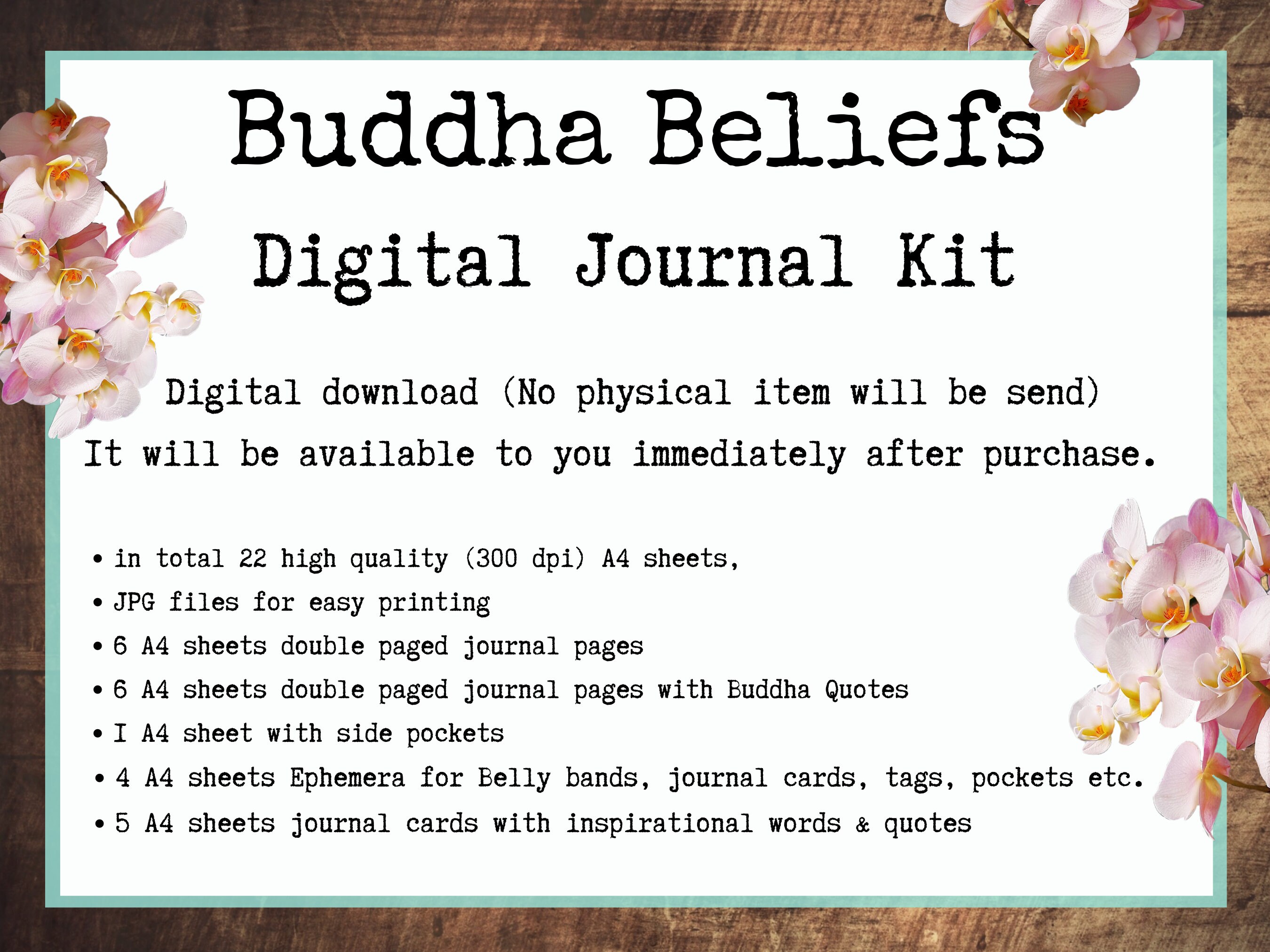 Buddha Beliefs Digital Journal Kit Direct Download Printable Digitals ...