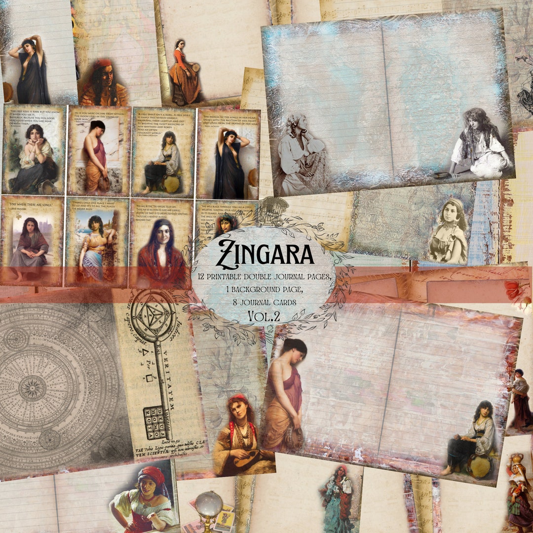 ZINGARA Vol.2 Digitals Printable Journal Pages, Journal Cards ...