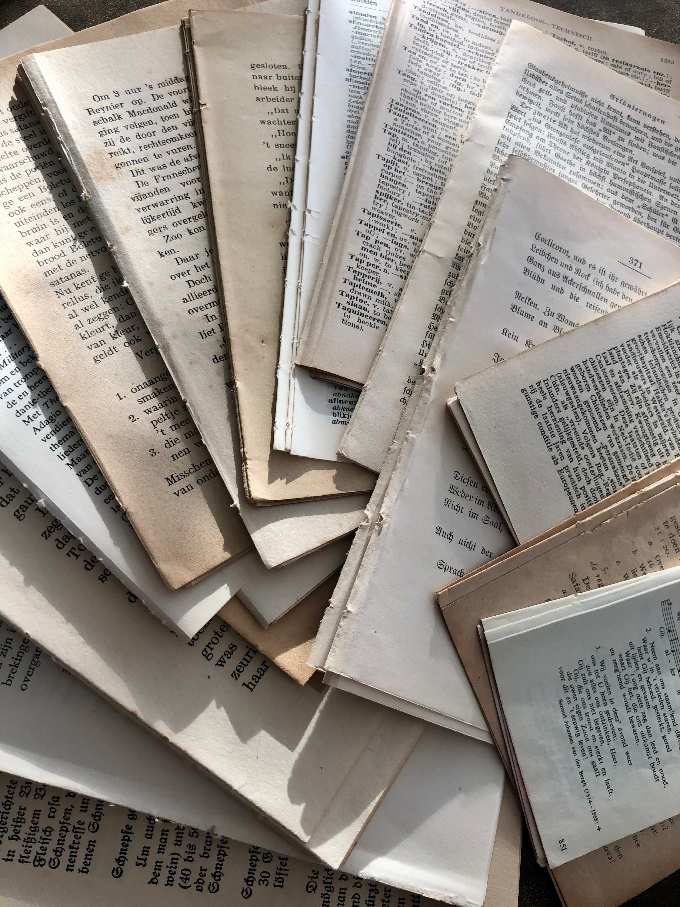 Rare Find Antique Vintage Book Pages Bundle for Junk Journal, Collage ...