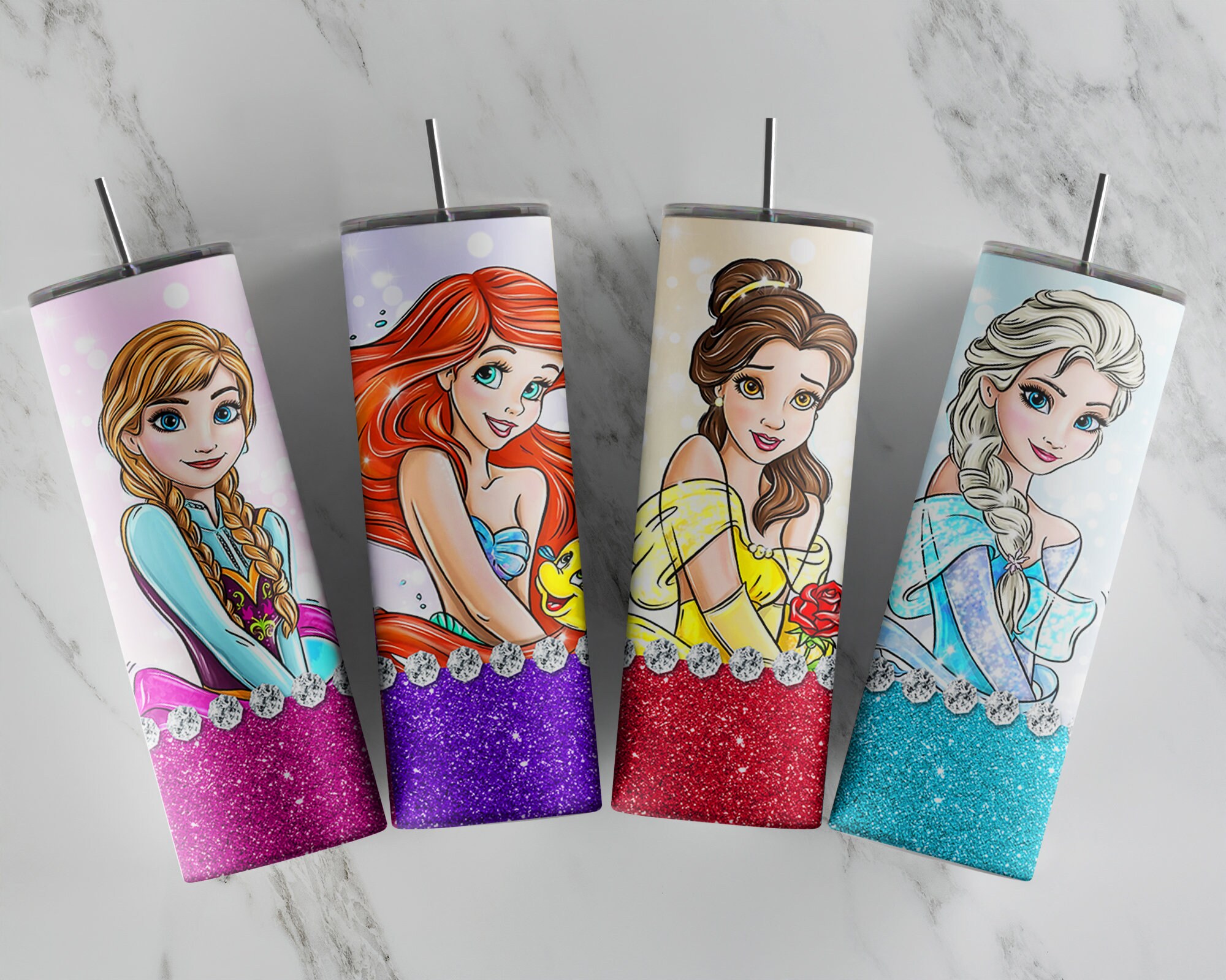Princess Tumbler Designs 12 Princess Tumbler Wrap Design - Etsy