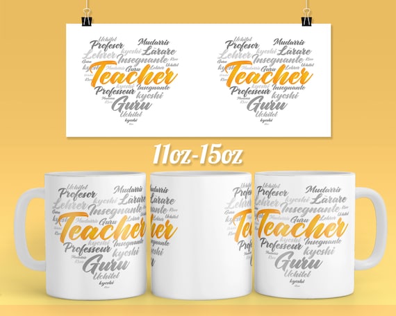 Teacher Mug Design for 11 15oz Coffee Mug Ready to Press - Etsy