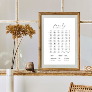 Family Word Search - Etsy