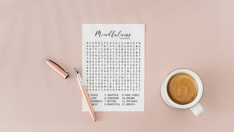Mindful Word Search - Etsy