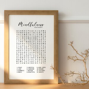 Mindful Word Search - Etsy