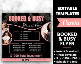 All Booked up Flyer, Business Flyer, Editable Booked up Flyer, Canva ...