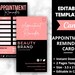 Appointment Reminder Card, Editable Reminder Card, Next Appointment ...