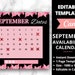 Editable September Fall Calendar, Booking Now Available, Appointment ...